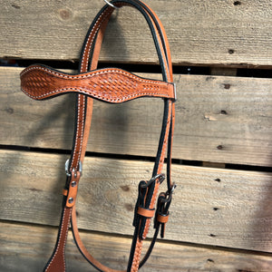 Light Oil Basketweave Neon Pink Loping Hackamore | Western Horse Tack