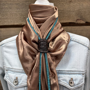 Solid Tan Wild Rag Scarf with Leather Slide & Bolo Tie | 35x35" | RODEO ...