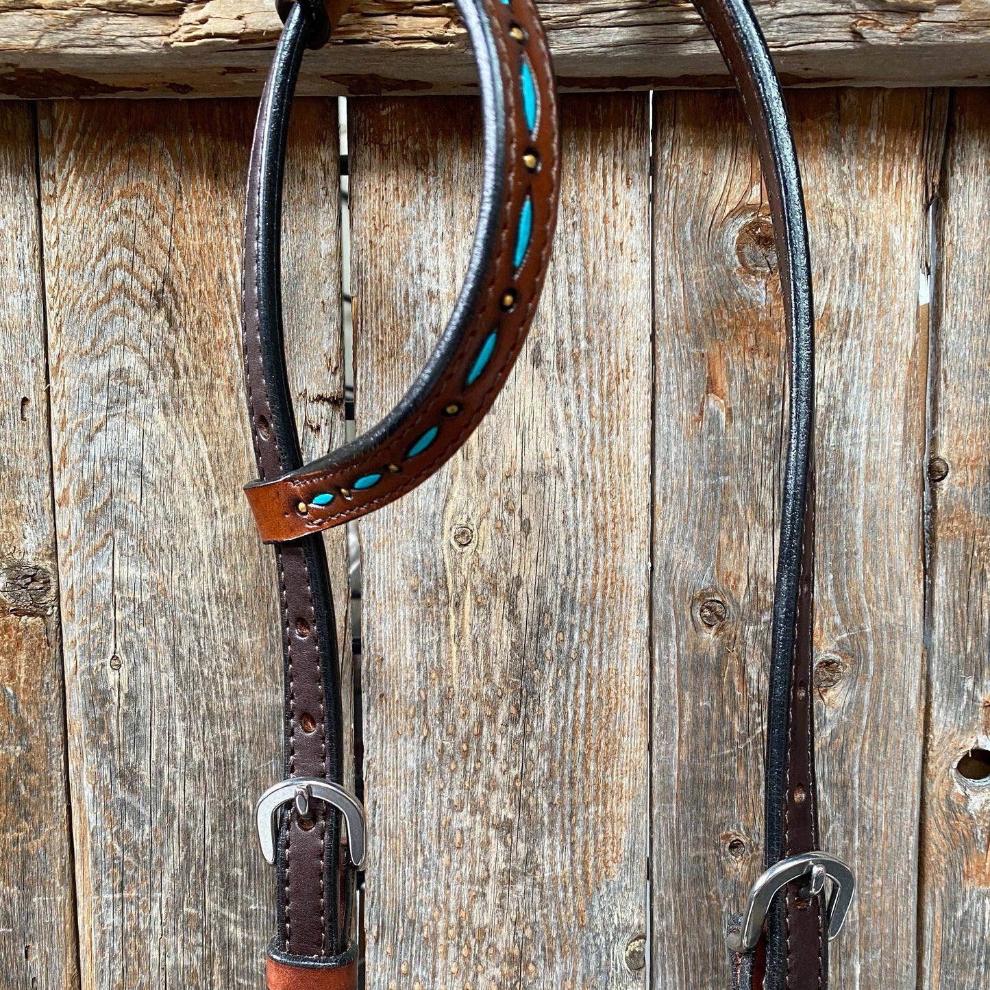 Hand Painted Two Tone One Ear Headstall/Bridle #241923#N# – RODEO DRIVE