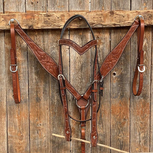 Floral Tooled Medium Oil Tack Set | Western Leather Tack | RODEO DRIVE